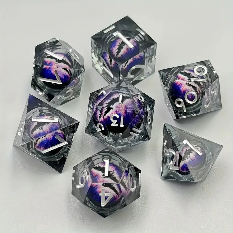 D&D Rotatable Dragon Eye Resin Dice Set – Red Sun Collectables